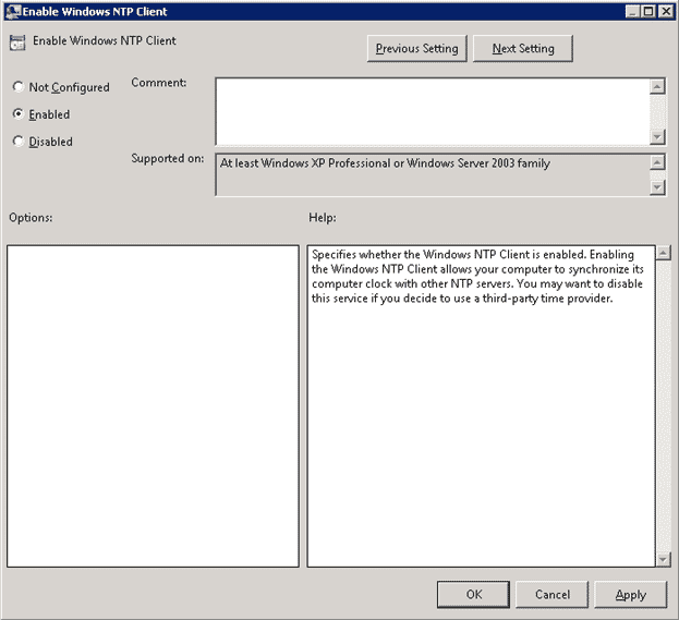 Configure NTP Servers GPO – RaySSL